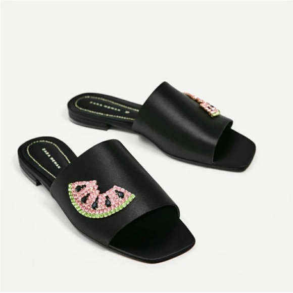 Zara | Shoes | Zara Black Slides | Poshmark